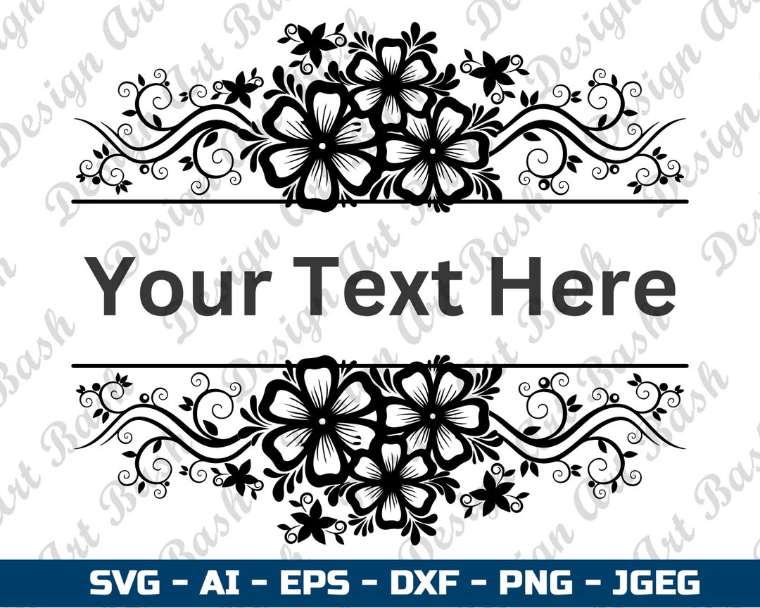 Flowers Split Monogram Svg Png Wildflower Svg Wedding Svg Floral Family ...