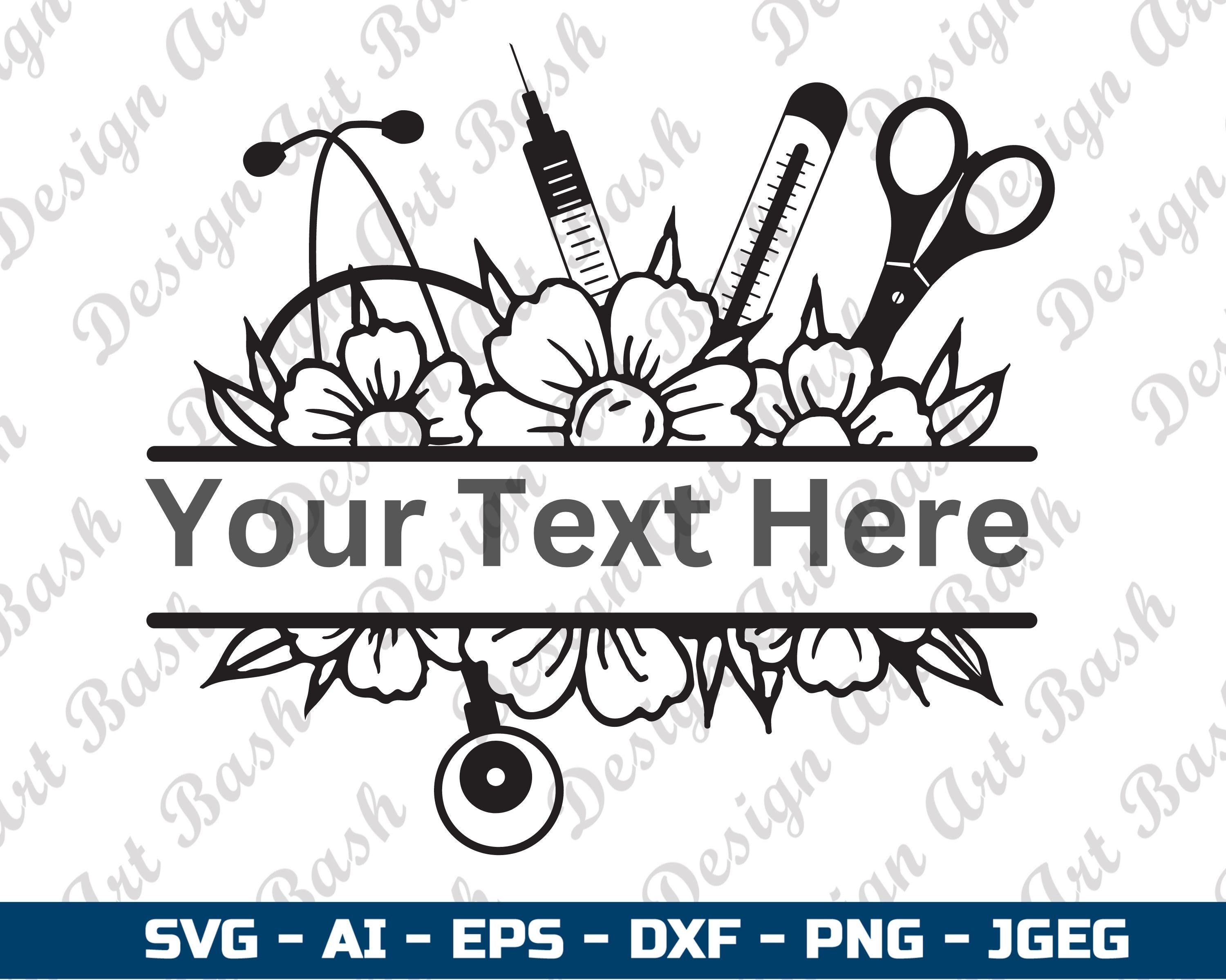 Nurse Split Monogram SVG PNG DXF Nursing Floral Frame Svg - Etsy Canada
