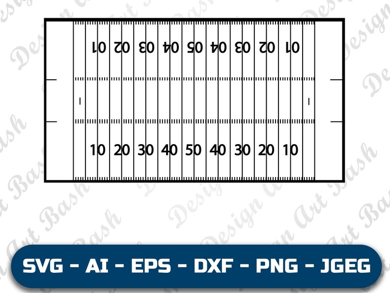 Football Field Svg Cut File for Circut and Silhouette Projects Sports ...