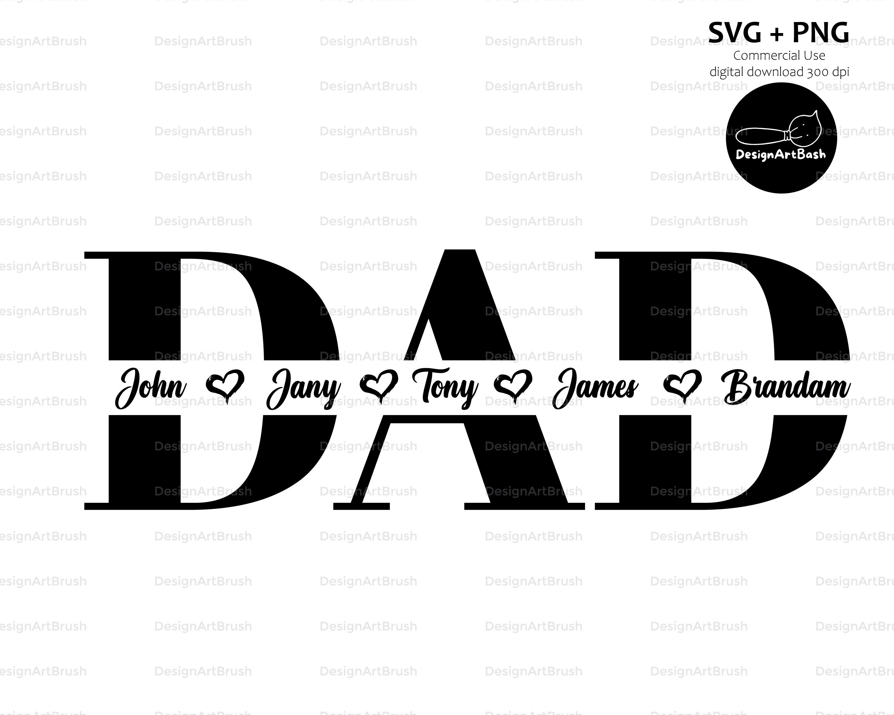Dad Monogram Svg Dad Name Frame Svg Dad Vector Clipart - Etsy