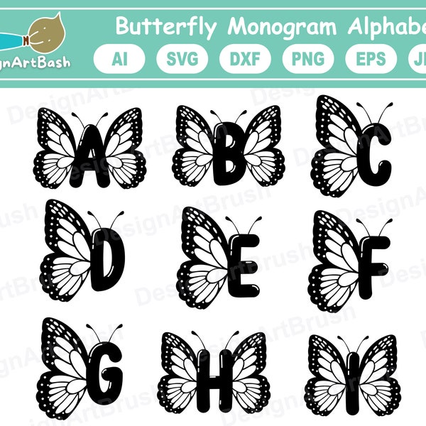 Butterfly Alphabet - Etsy