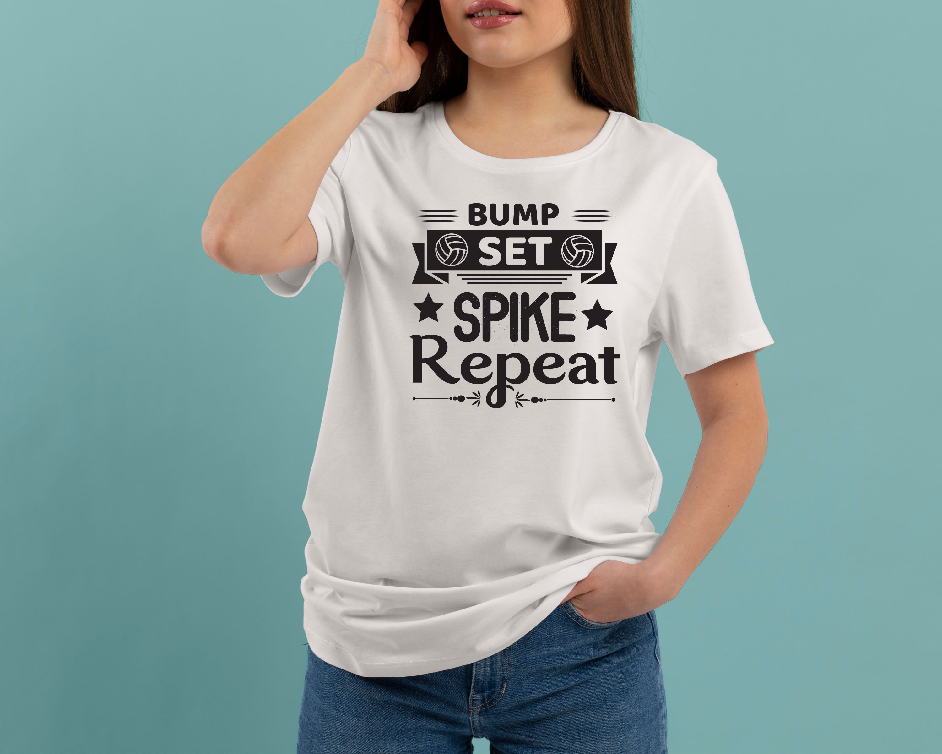 Bump Set Spike Repeat Svg Volleyball Shirt Volleyball Player - Etsy