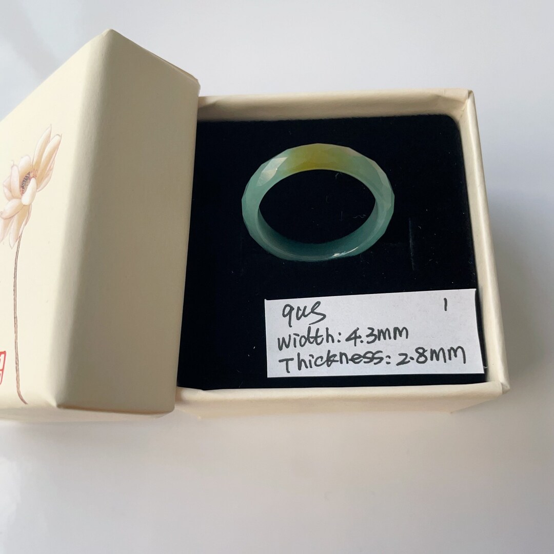 9US Green Jade Faceted Ring Natural Jadeite Authentic Grade A - Etsy