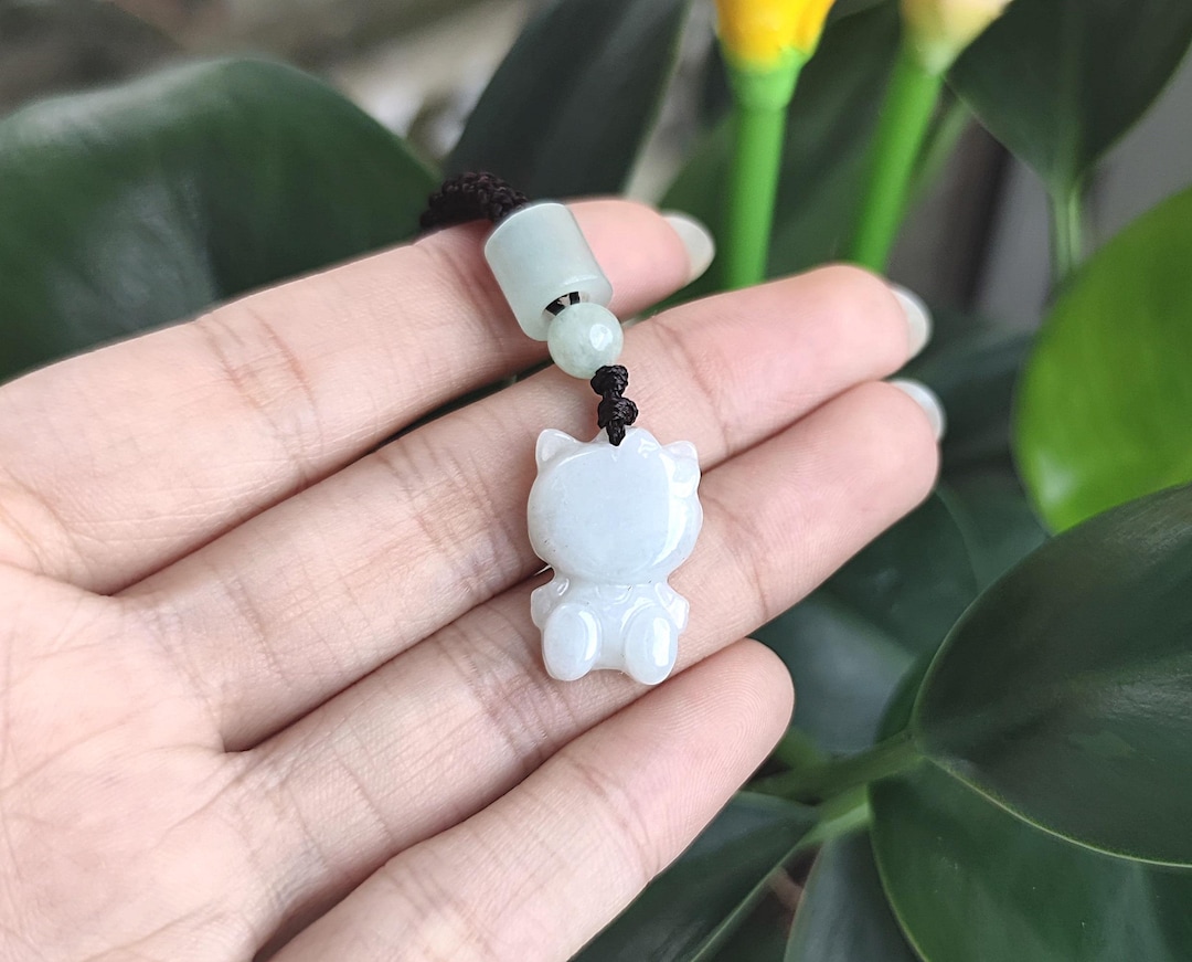 Cat Jade Pendant Natural Burmese Jadeite Authentic Grade A - Etsy