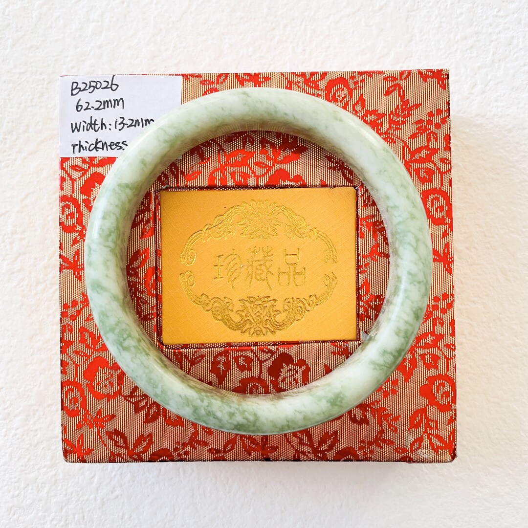 Jade Bangle 62.2mm Green Jade Bangle Natural Serpentine Authentic Grade ...