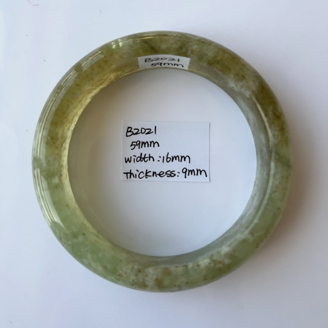 Jade Bangle 59mm Jade Bangle Natural Serpentine Authentic Grade A B2021 ...