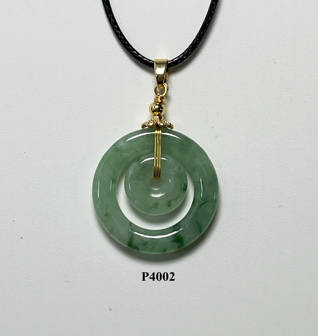 Double Donut Jade Pendant Necklace Natural Burmese Jadeite Authentic ...