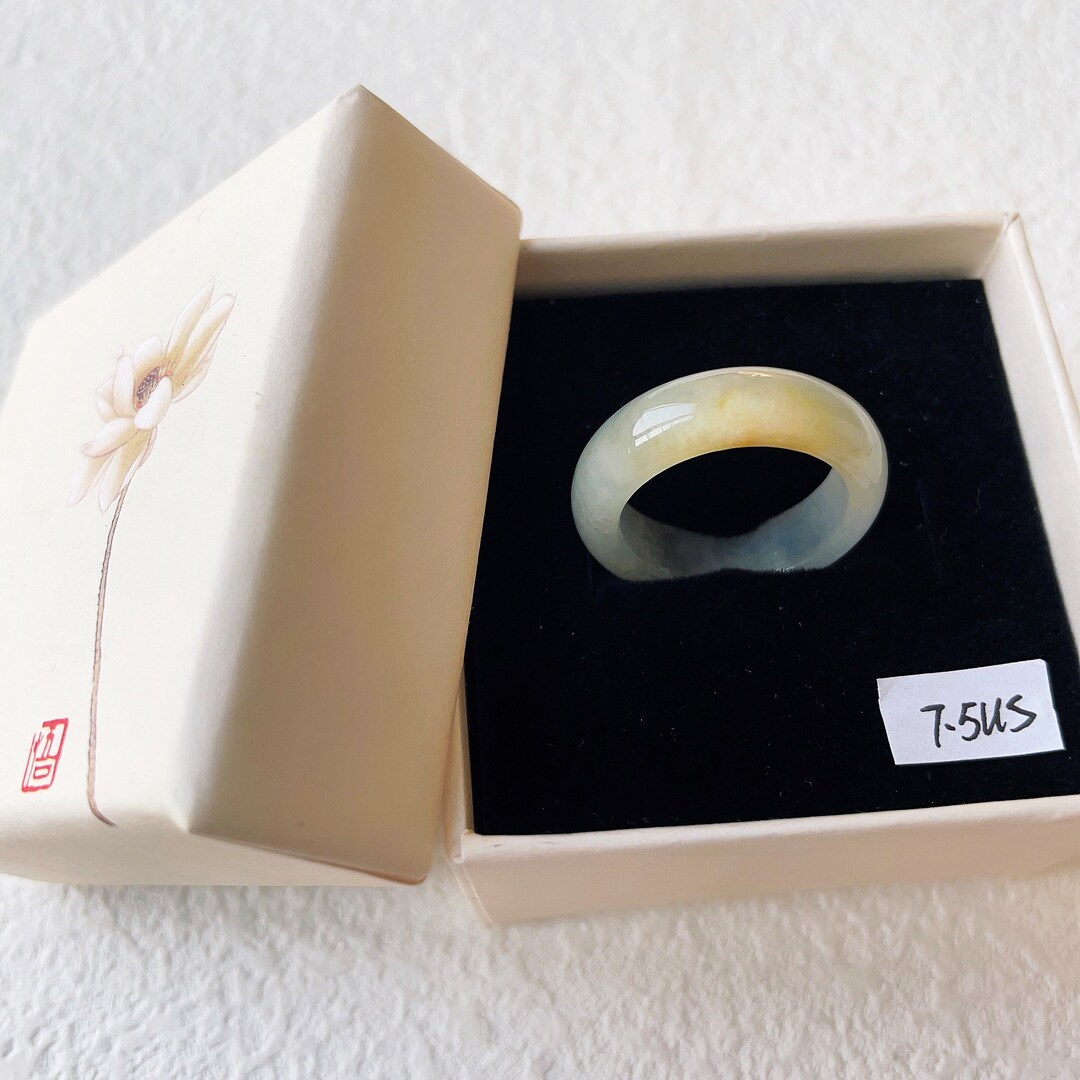 7.5US Brown Jade Ring Natural Burmese Jadeite Authentic Grade A - Etsy