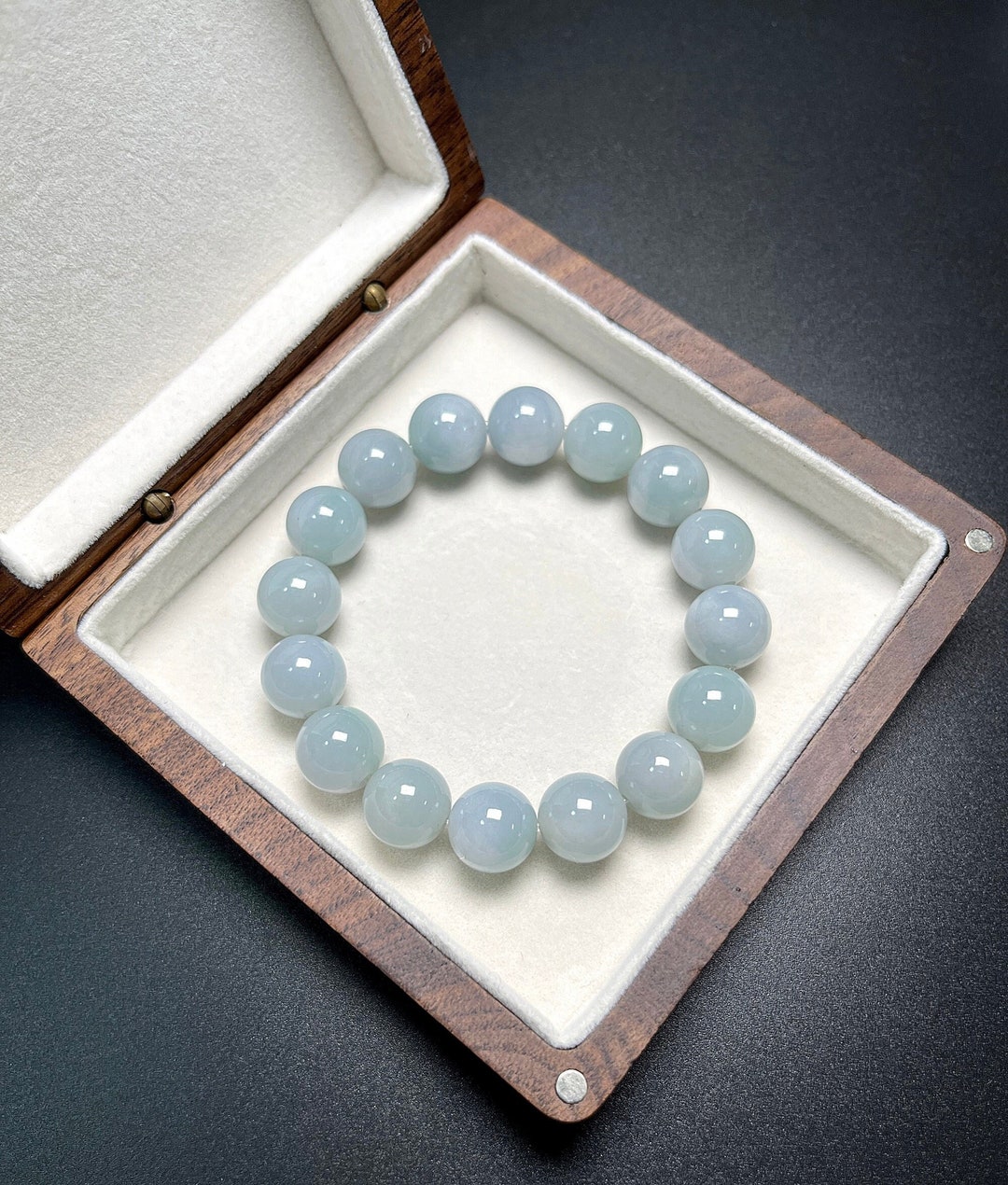 12mm Authentic Jadeite Beaded Bracelet - Etsy