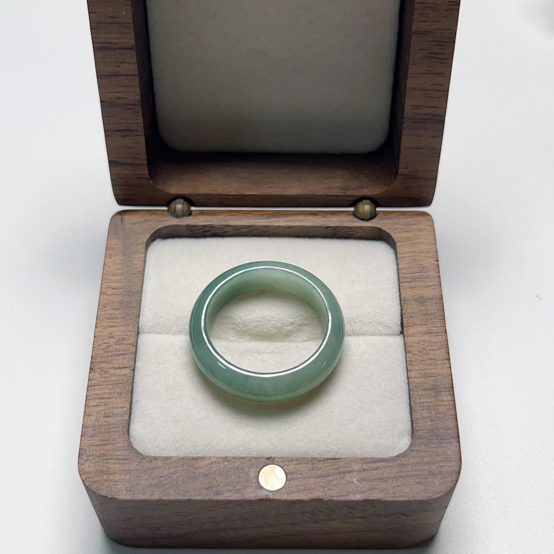 7.75US Green Jade Ring Natural Burmese Jadeite Authentic Grade A - Etsy