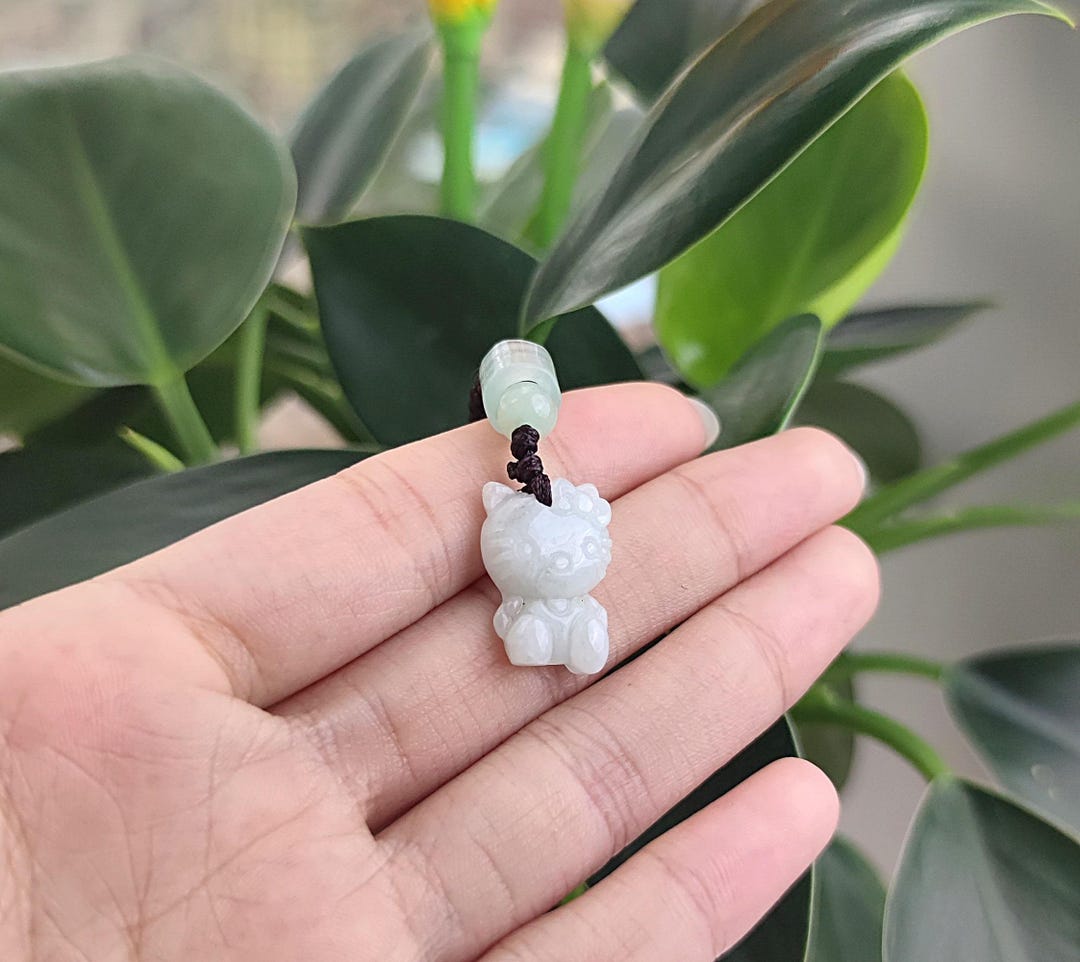 Cat Jade Pendant Natural Burmese Jadeite Authentic Grade A - Etsy