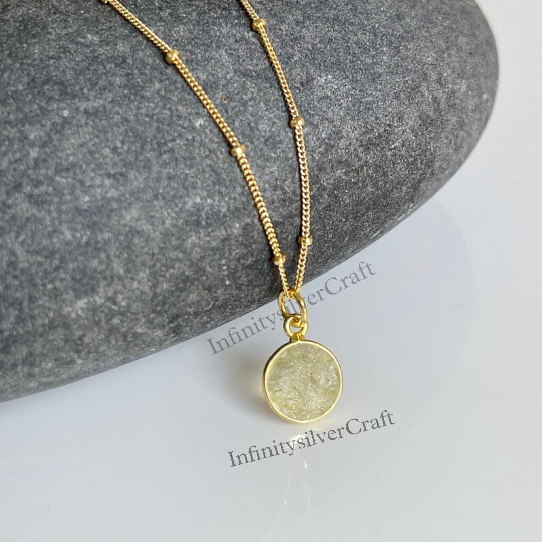 Libyan Desert Glass Round Pendant Silver Jewelry Libyan Glass Necklace ...