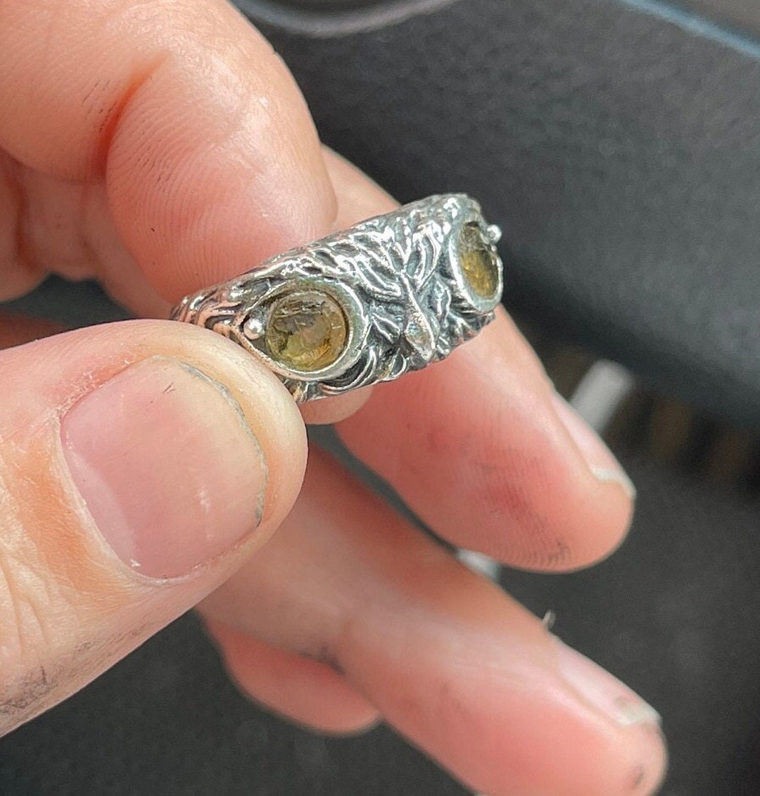 Authentic Libyan Desert Glass Gemstone Ring in Sterling Silver ...