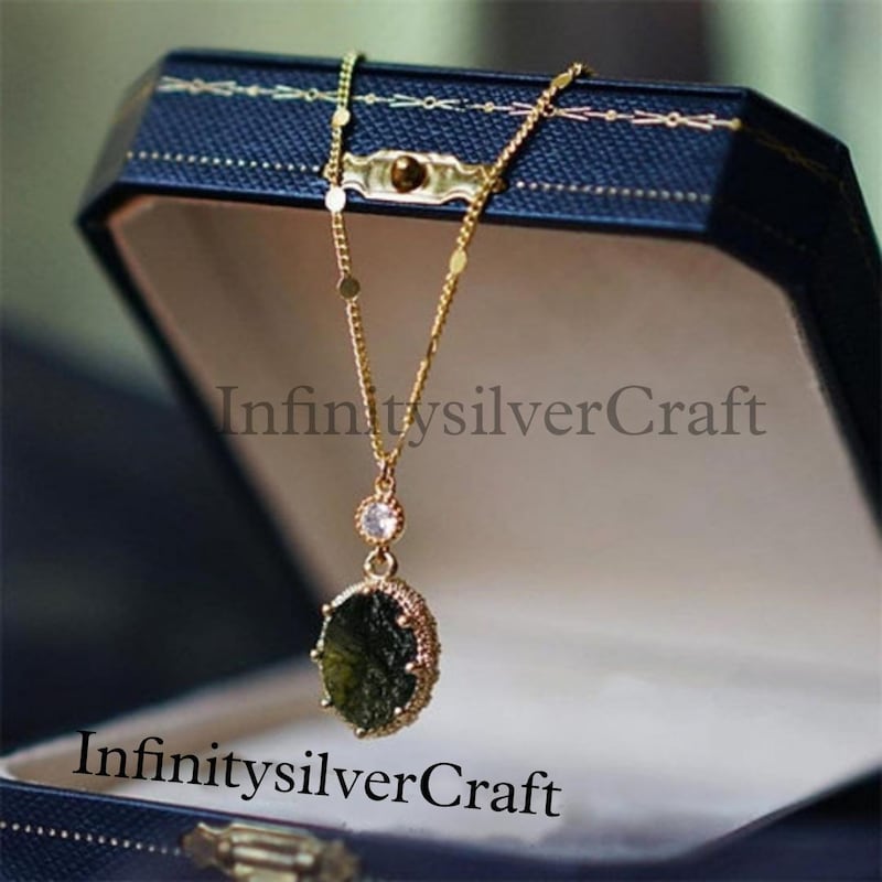 Moldavite Pendant Women - Etsy UK