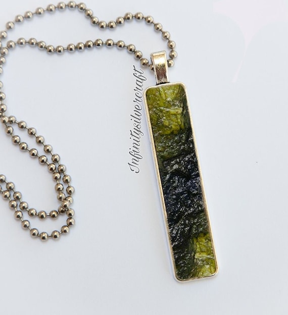 Moldavite Pendant Hidden Moldavite Unique Moldavite Meteorite Pendant Authentic Moldavite Handmade Pendant Moldavite Necklace danity Etsy