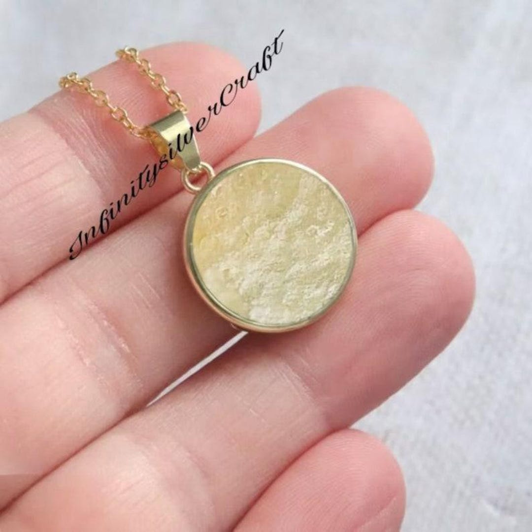 Libyan Desert Glass Pendant Silver Jewelry Libyan Glass Pendant, Real ...