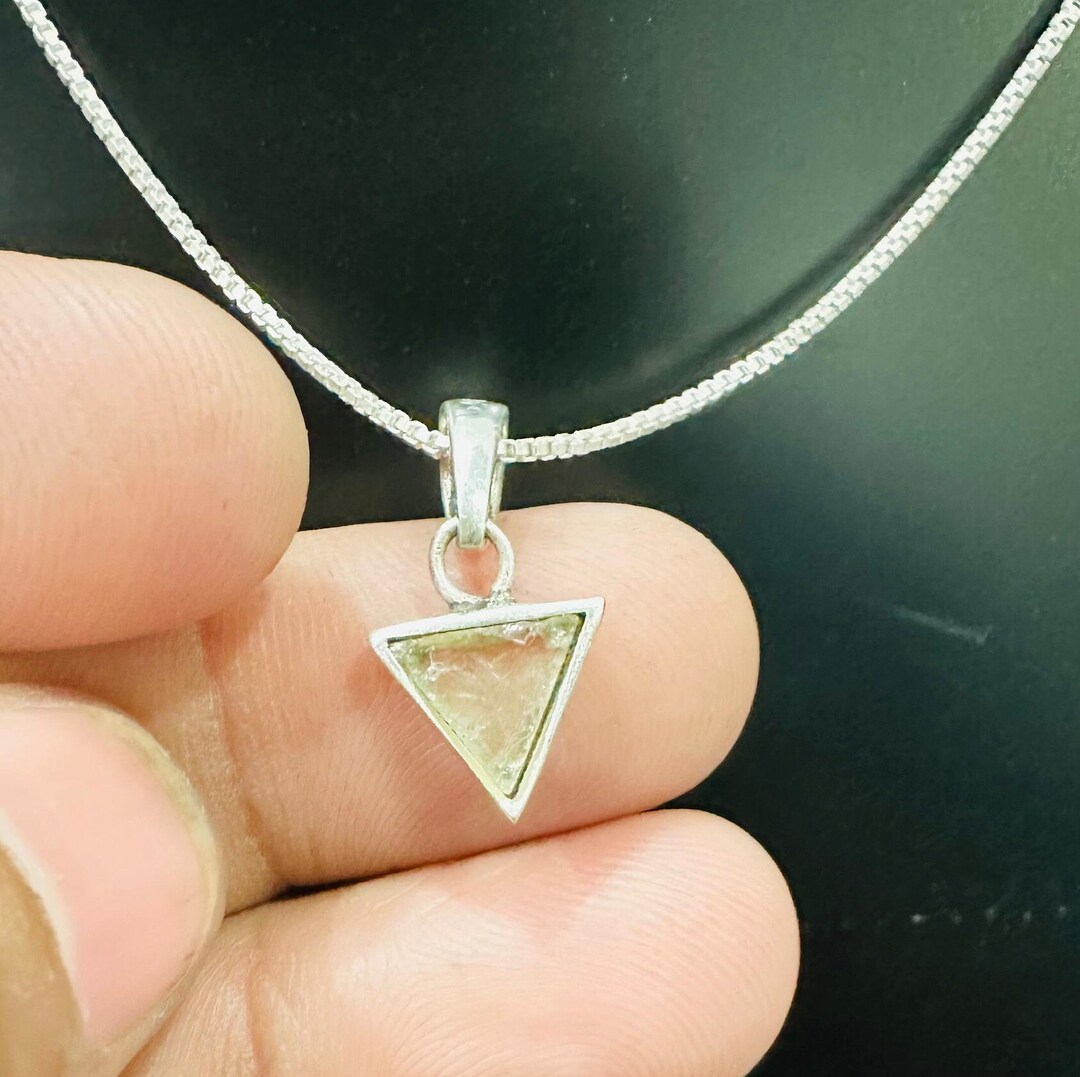 Authentic Libyan Desert Glass Gemstone Pendant in Sterling Silver ...