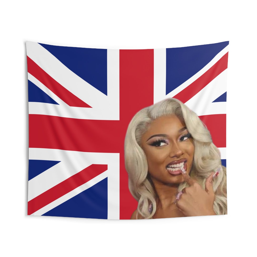 Megan Thee Stallion UK Flag Funny Meme Wall Tapestries College Dorm ...