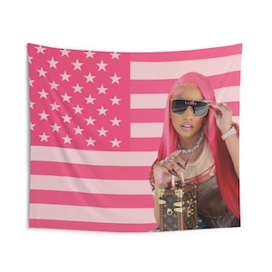 Nicki Minaj Pink American Flag Funny Meme Wall Tapestries College Dorm ...