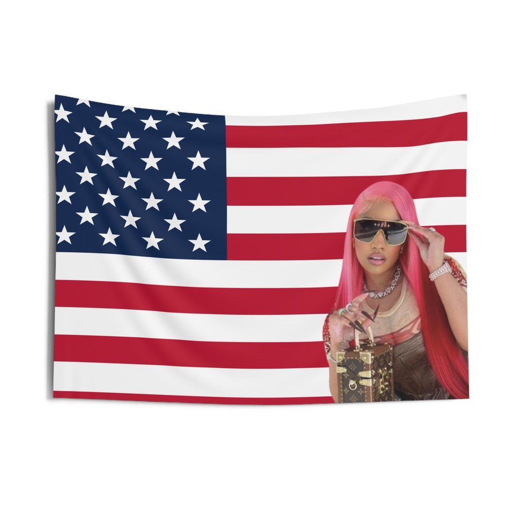 Nicki Minaj American Flag Funny Meme Wall Tapestries College Dorm Room ...