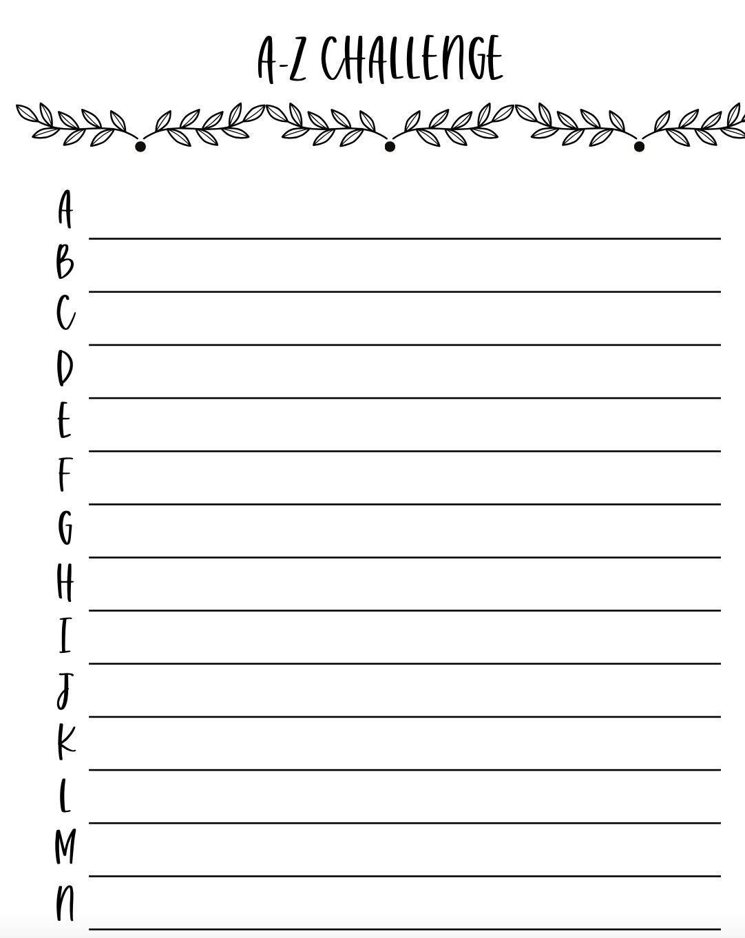 A-Z Reading Challenge - Book Journal - Reading Journal - Etsy