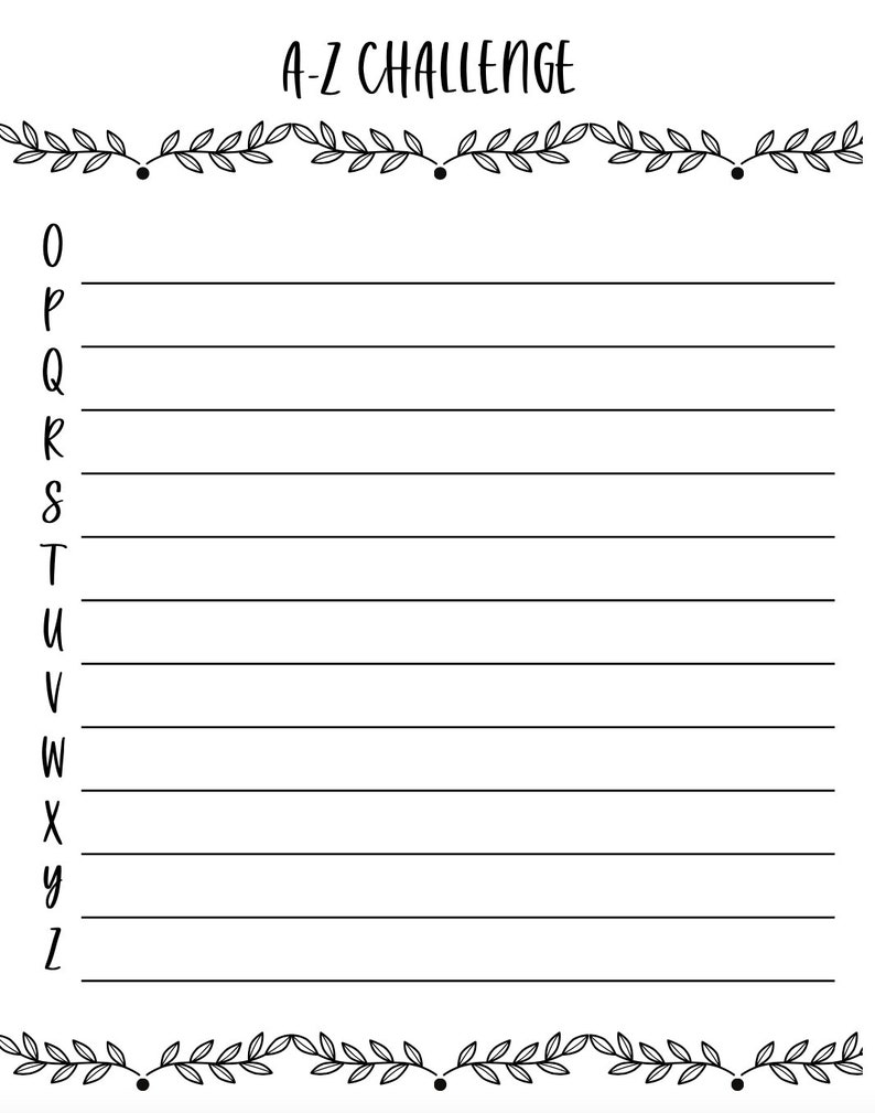 A-Z Reading Challenge - Book Journal - Reading Journal - Etsy