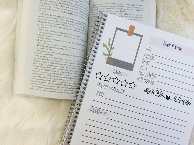 Book Review Printable Sheet - Book Journal - Reading Planner - Etsy