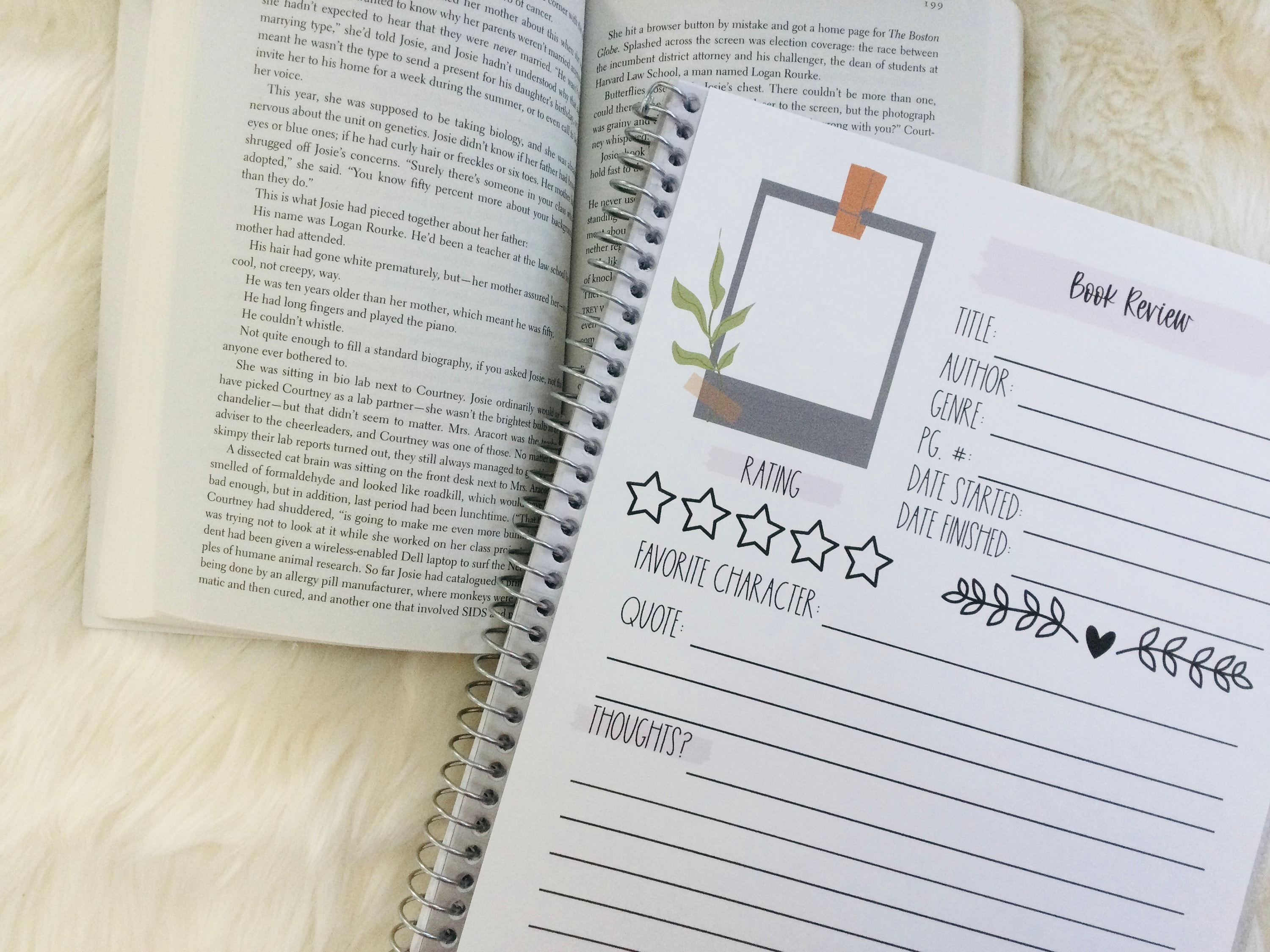 Book Review Printable Sheet - Book Journal - Reading Planner - Etsy