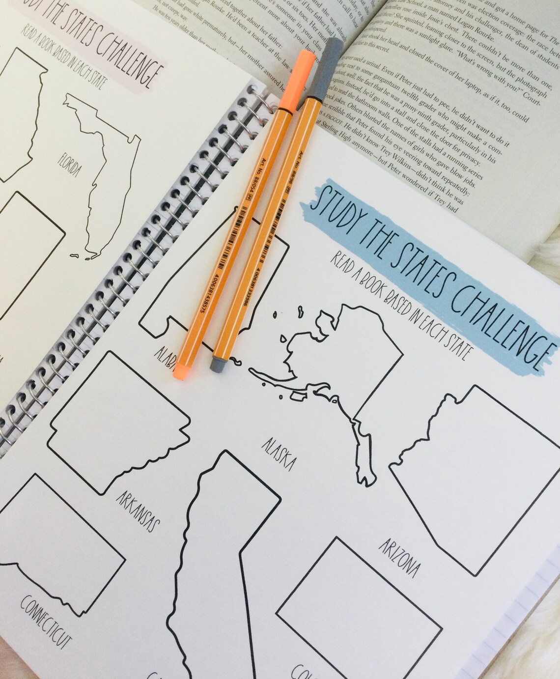 50 States Reading Challenge - Book Journal - Reading Journal - Etsy