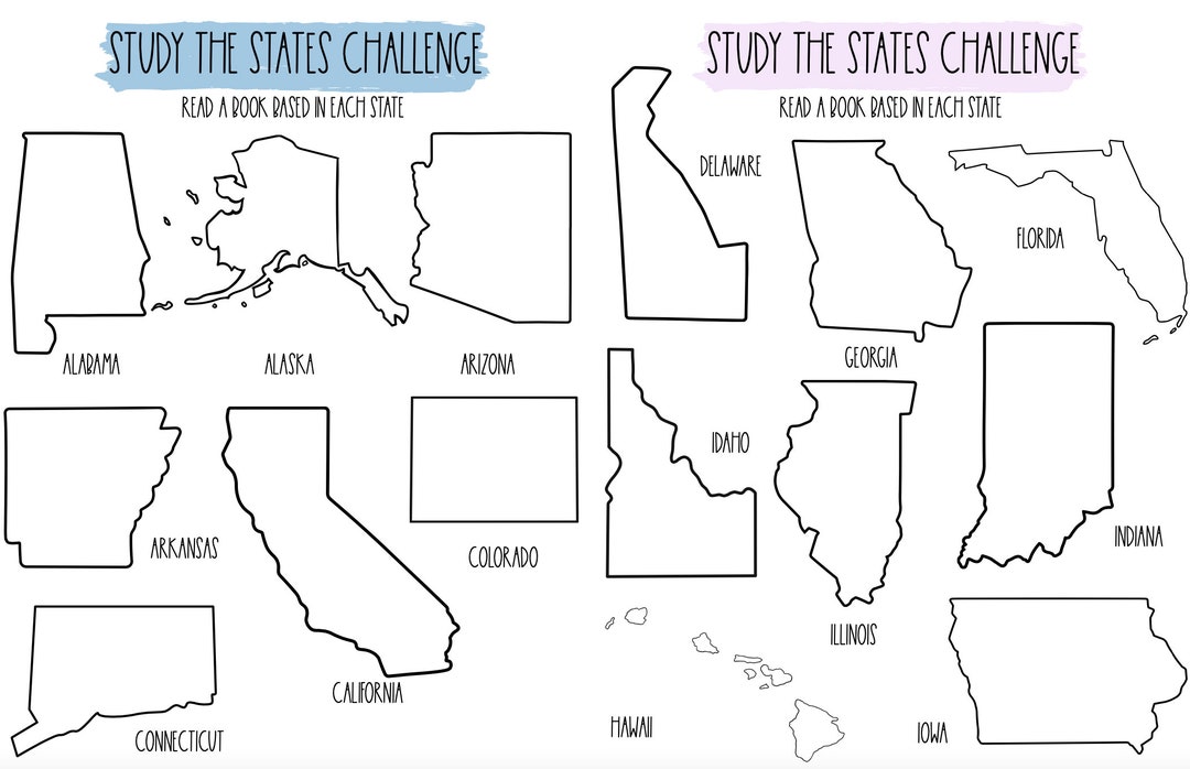 50 States Reading Challenge - Book Journal - Reading Journal - Etsy