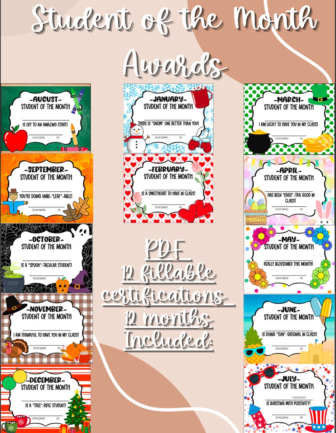 Student of the Month Awards - Etsy