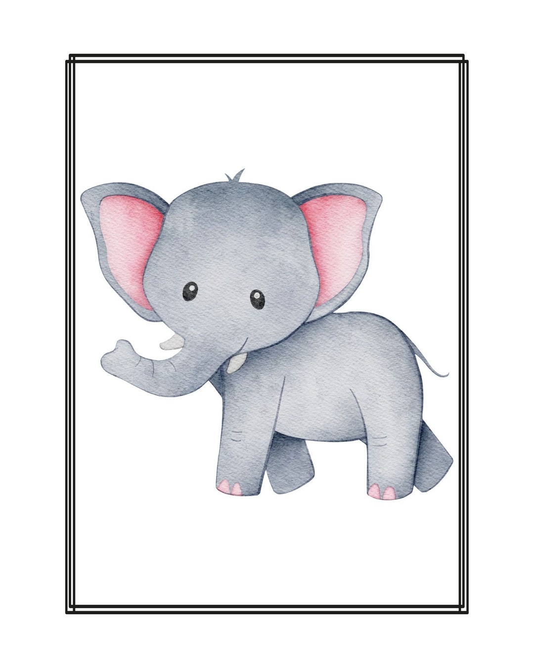 Elephant Nursery Poster - Etsy
