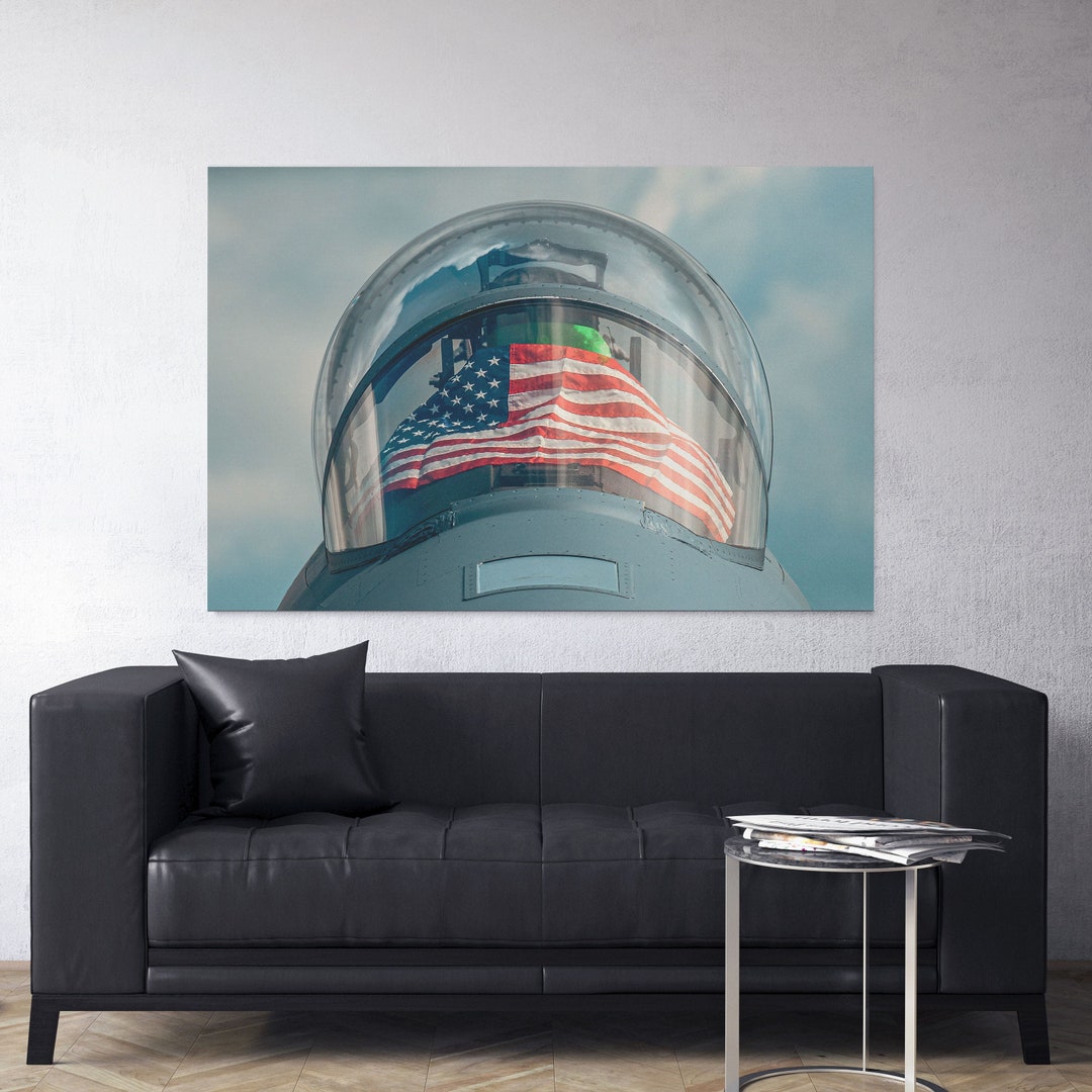 USAF F-15 Strike Eagle Cockpit Canopy American Flag Stars and Stripes ...