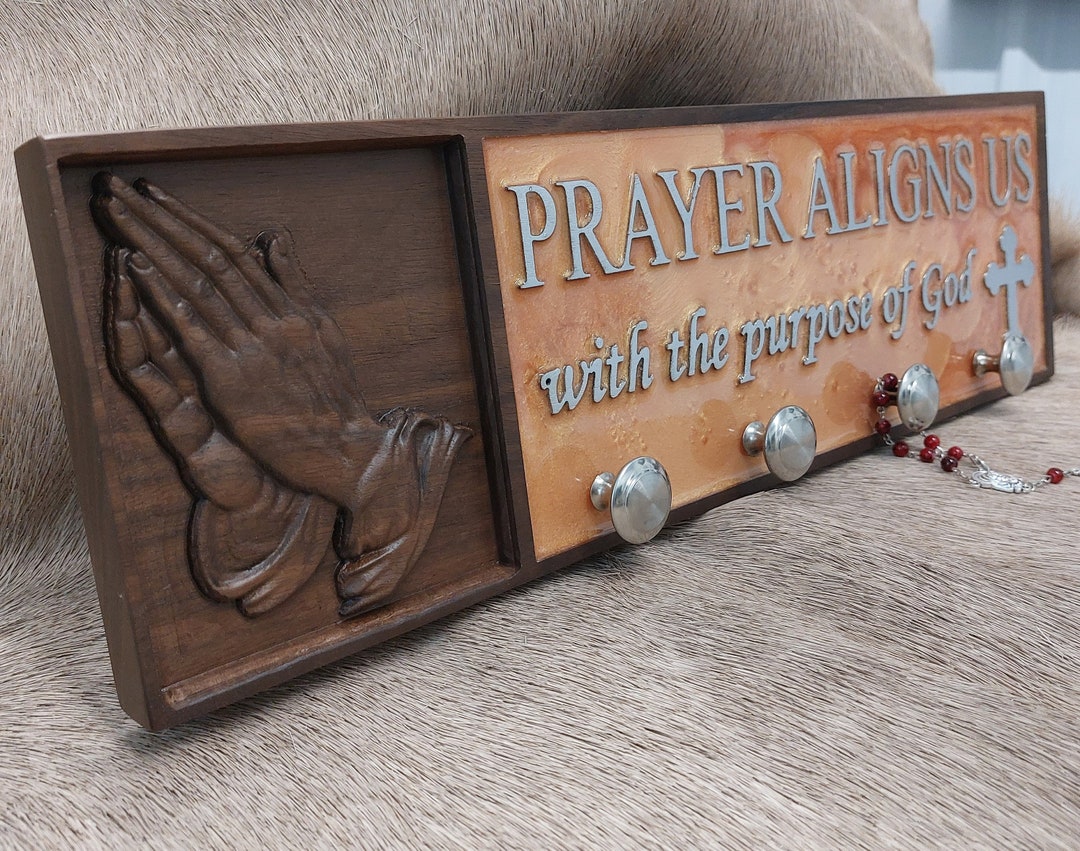 Catholic Rosary Hanger Board PRAYER ALIGNS US - Etsy