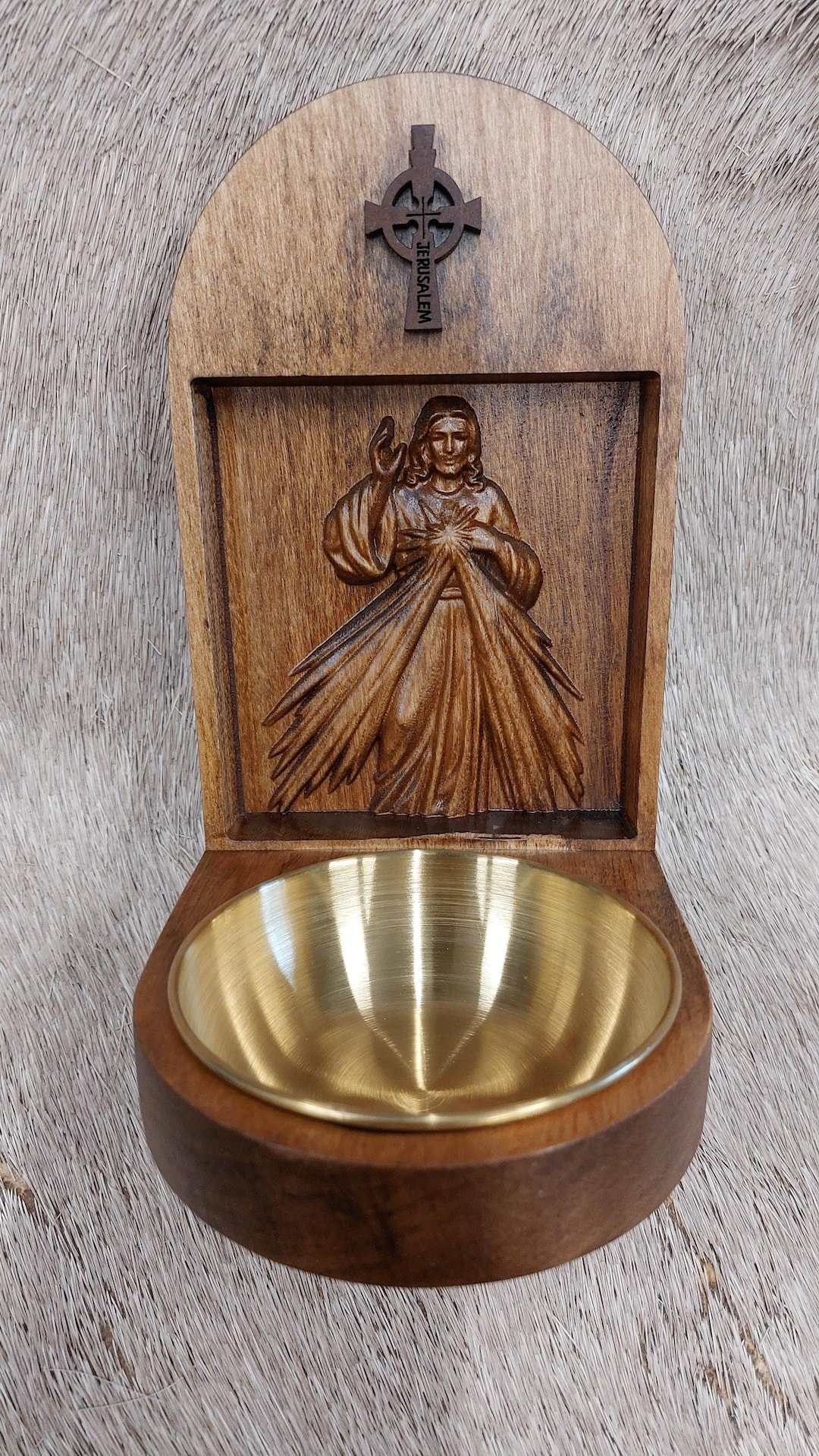 Catholic Holy Water Font- Divine Mercy - Etsy