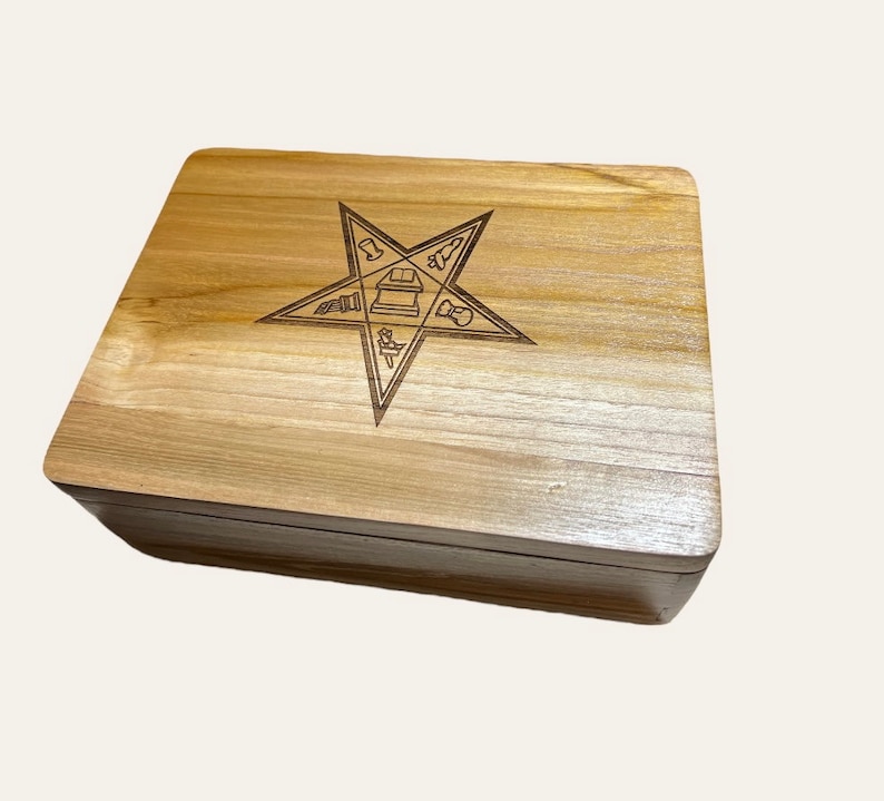 Masonic Wooden Box. Masonic Memorabilia. Square and Compass Wood Box ...