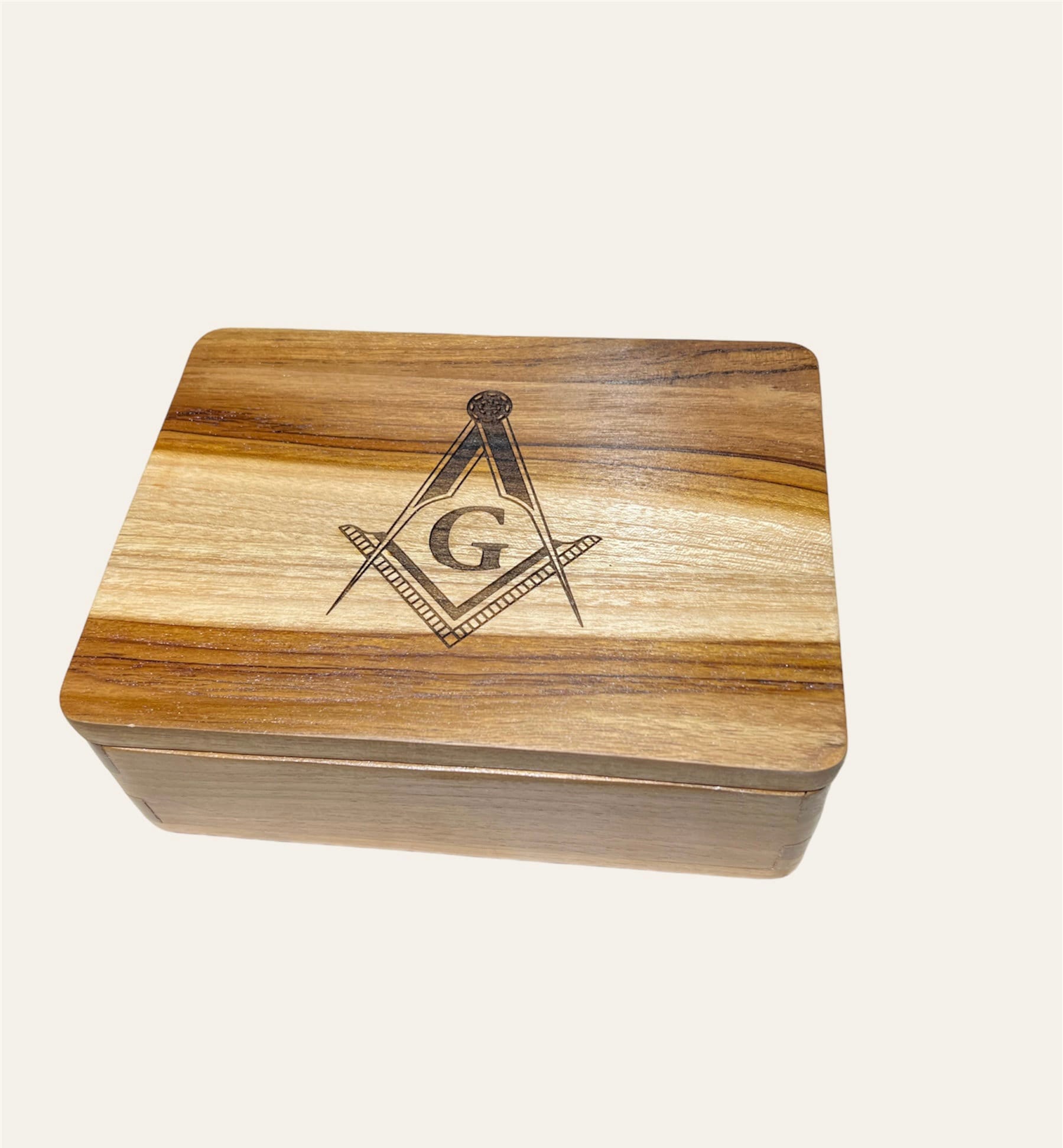 Masonic Wooden Box. Masonic Memorabilia. Square and Compass Wood Box ...