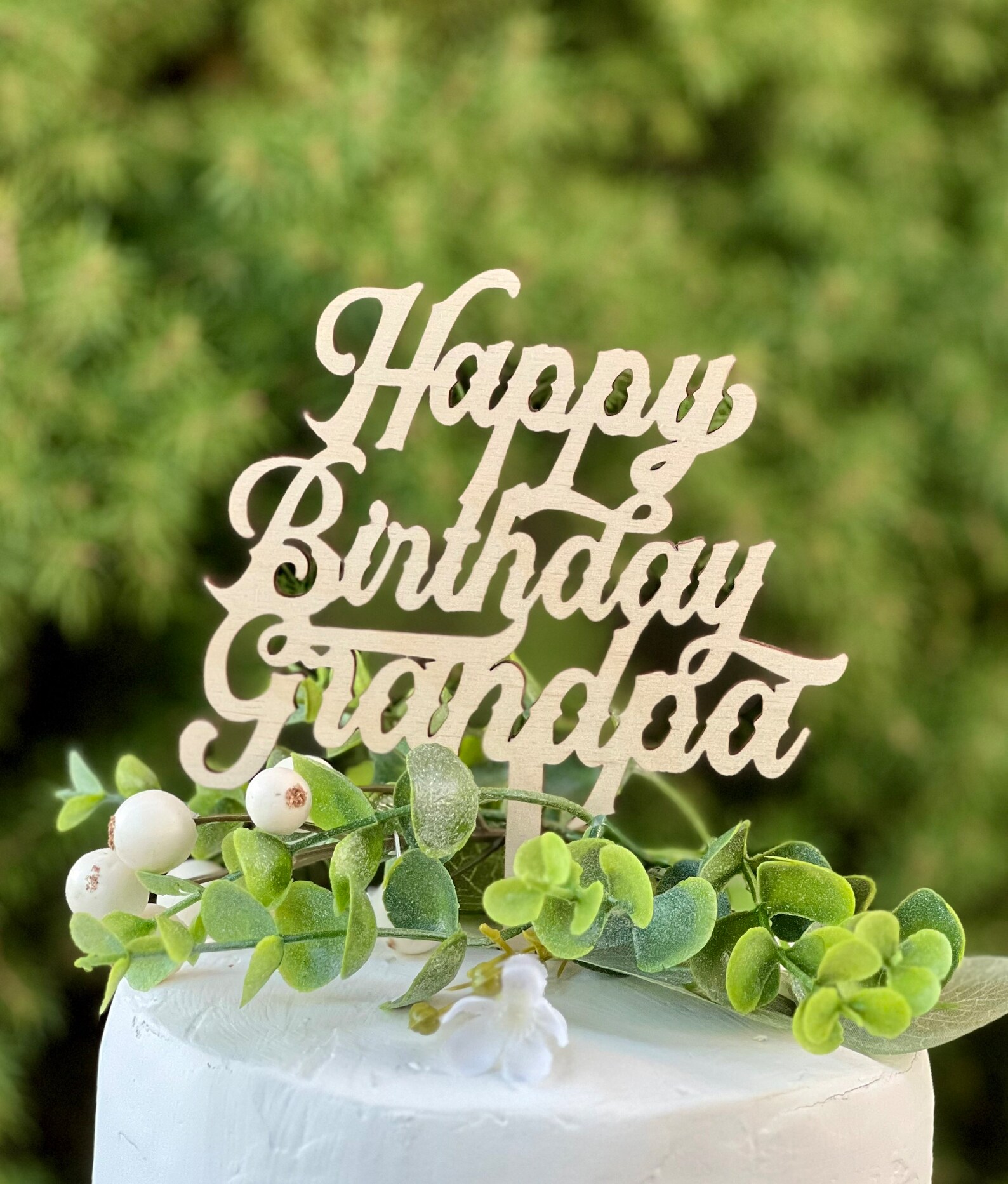 Happy Birthday Grandpa Cake Topper. Grandfather Cake Topper. Custom ...