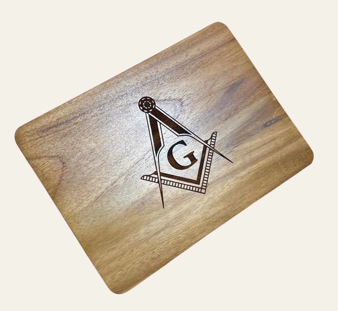 Masonic Wooden Box. Masonic Memorabilia. Square and Compass Wood Box ...