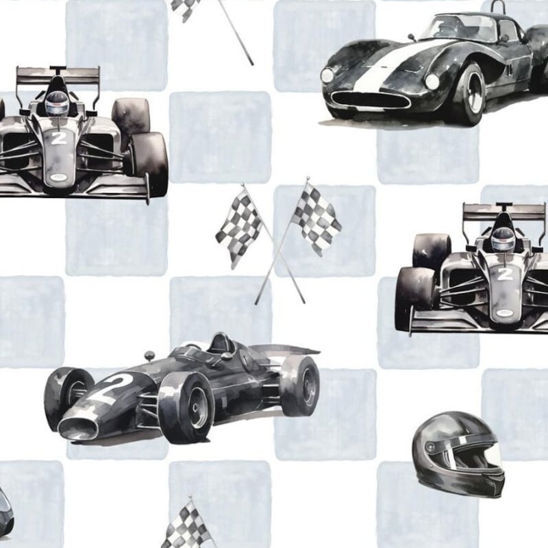 Cotton Racing Car Fabric - Etsy