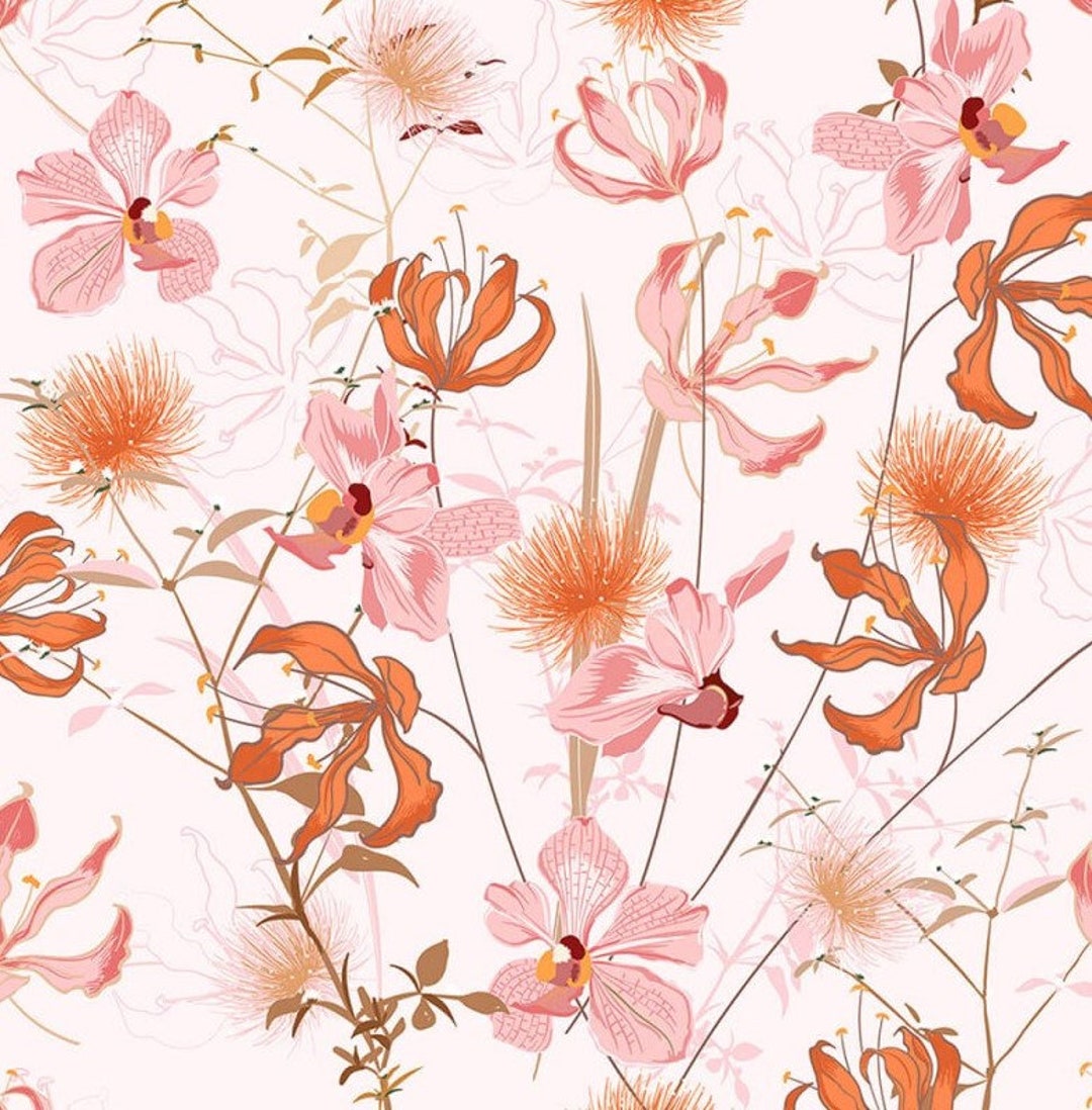 Preorder Exclusive Premium Cotton Fabric Patchwork Orchid Blossoms Exotic Flowers - Etsy