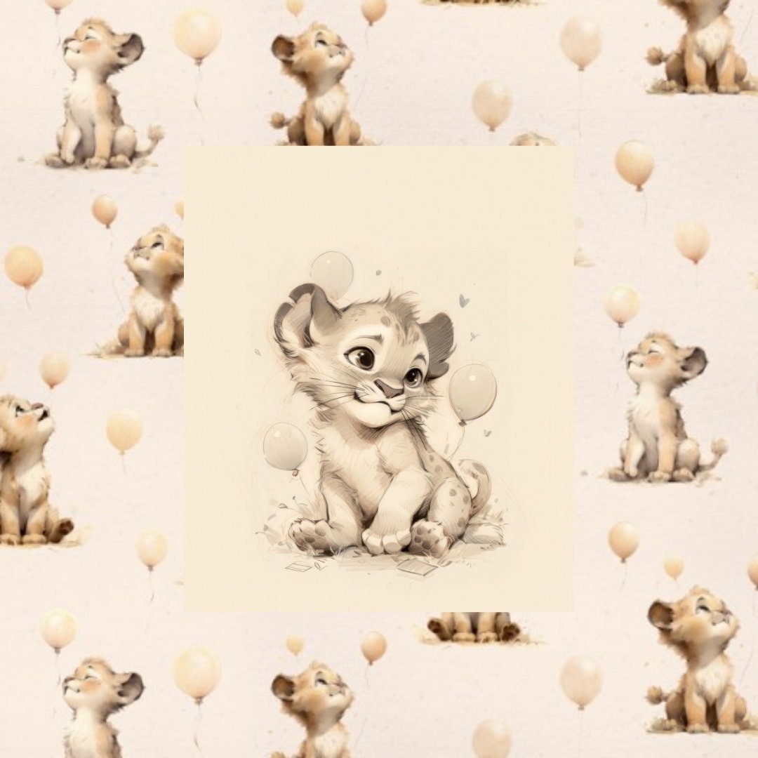 Vorbestellung! Sweat Stoff French Terry Meterware süße Löwen mit Ballon ...