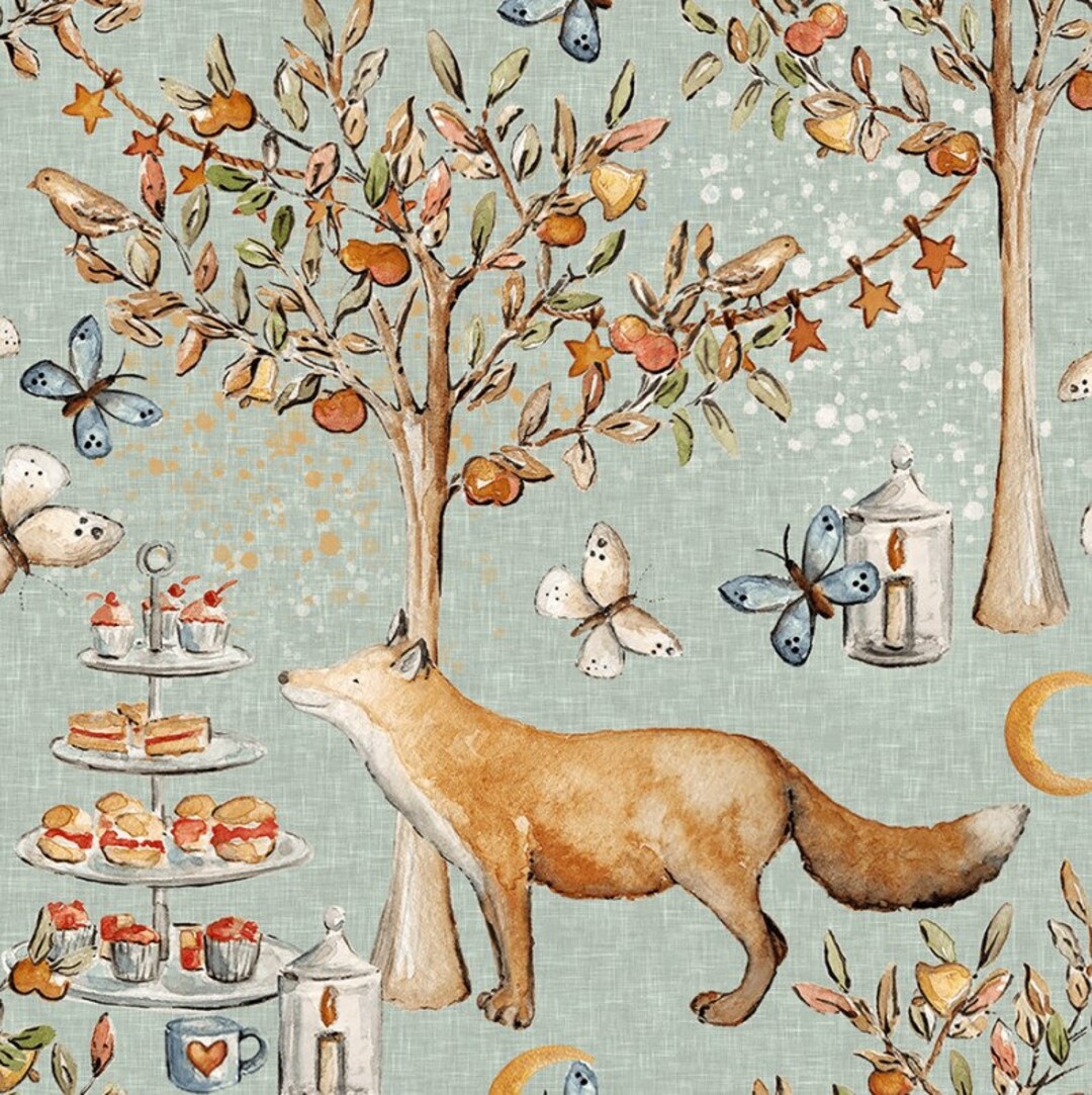 Pre-order Exclusive Premium Cotton Fabric Patchwork Floral Fox Garden ...