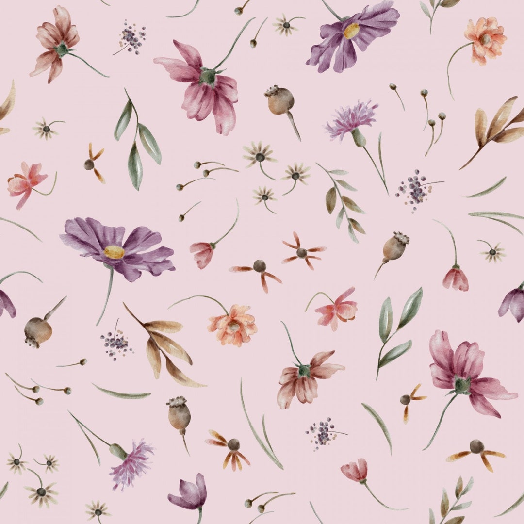 Pre-order Jersey Fabric Meterware Floral Flowers Blossoms Pink - Etsy