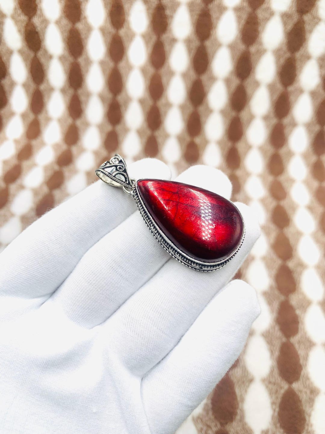 Red Fire Labradorite Pendant 925 Sterling Silver Jewelry Gemstone ...