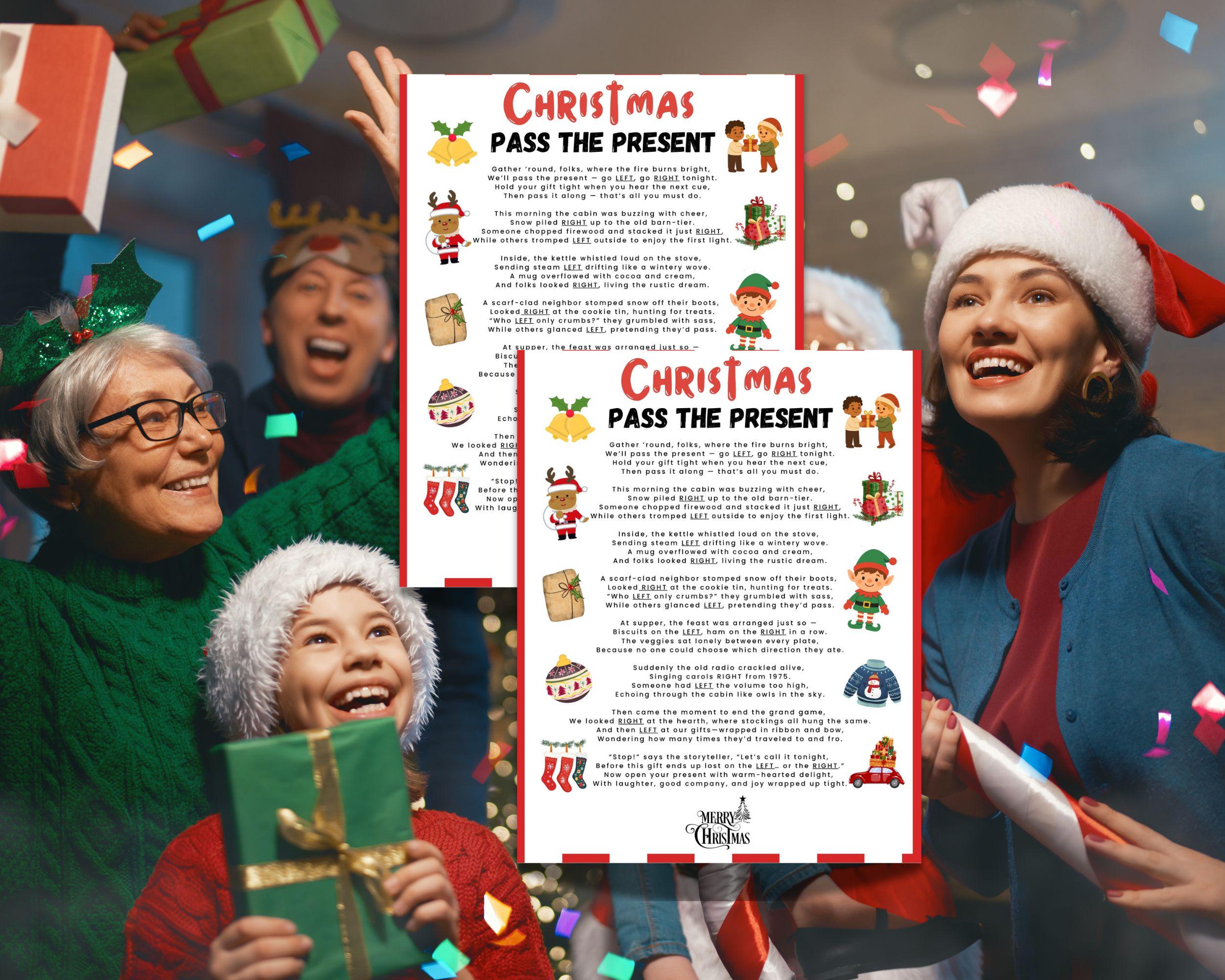 Christmas Pass the Present Game, Printable Holiday Party (digital ...