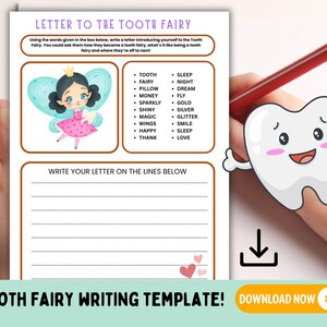 Tooth Fairy Letter Template: Kids Writing Activity (PDF Download) - Etsy