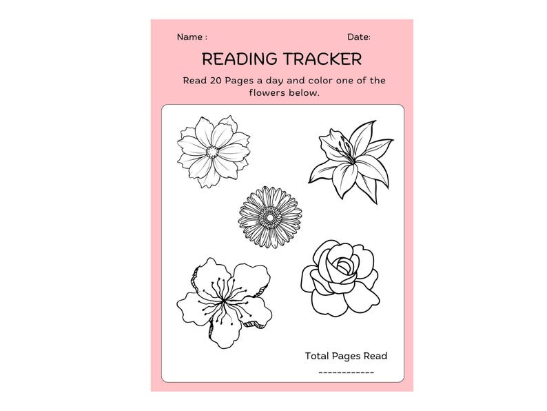 Kids Reading Tracker Printable: Fun Coloring Book Log (digital Download ...