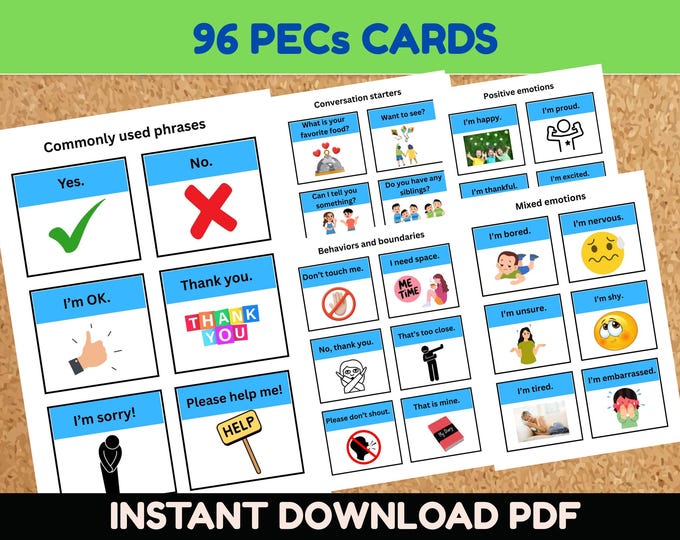 Nonverbal Communication Cards - Visual Board Special Needs - Nonverbal ...