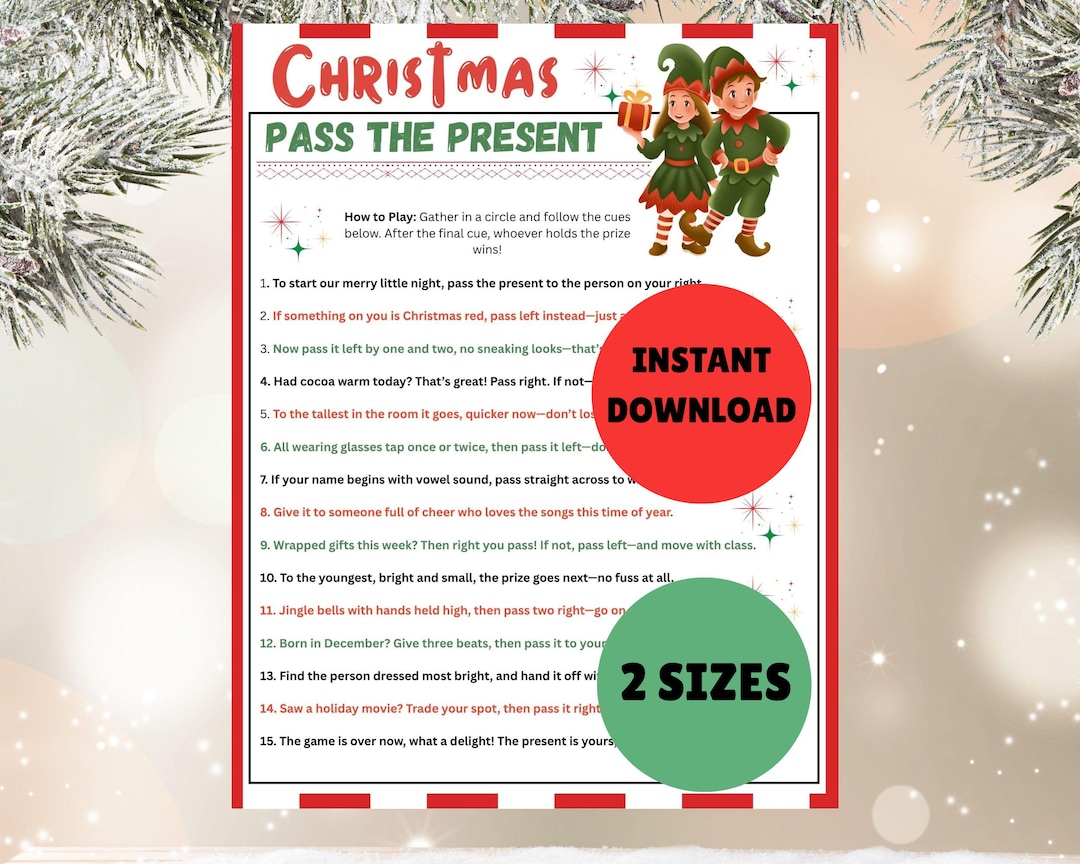 Christmas Pass the Prize Game, Printable Holiday Party (PDF) - Etsy